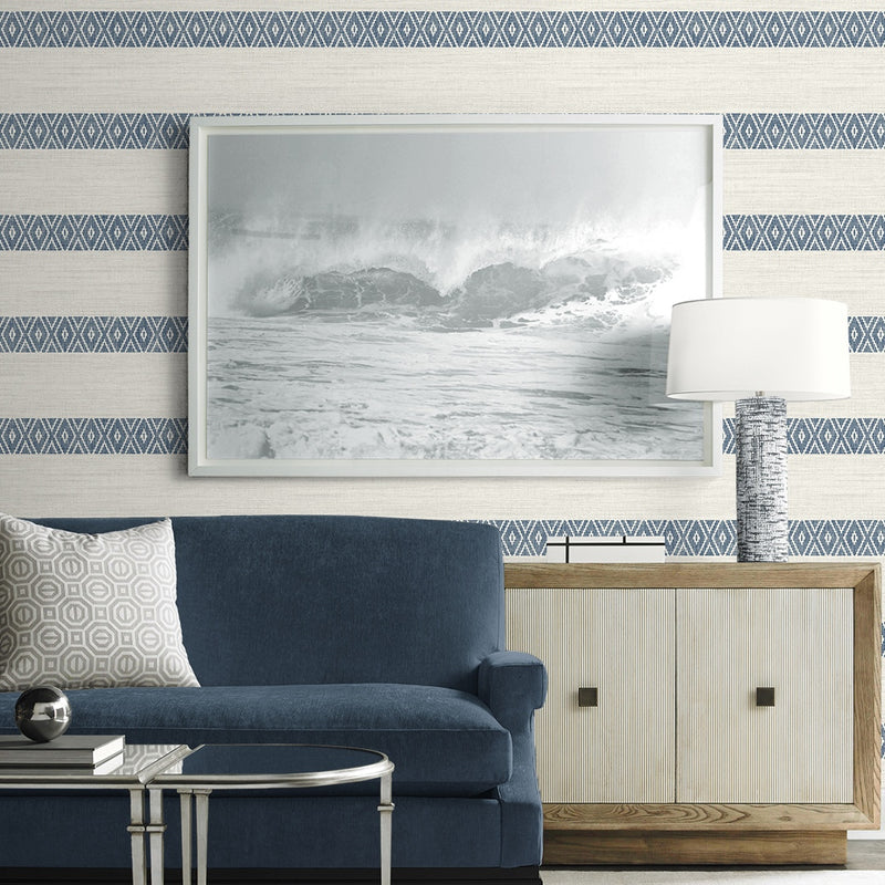 Alani Geo Stripe Coastal Haven Wallpaper